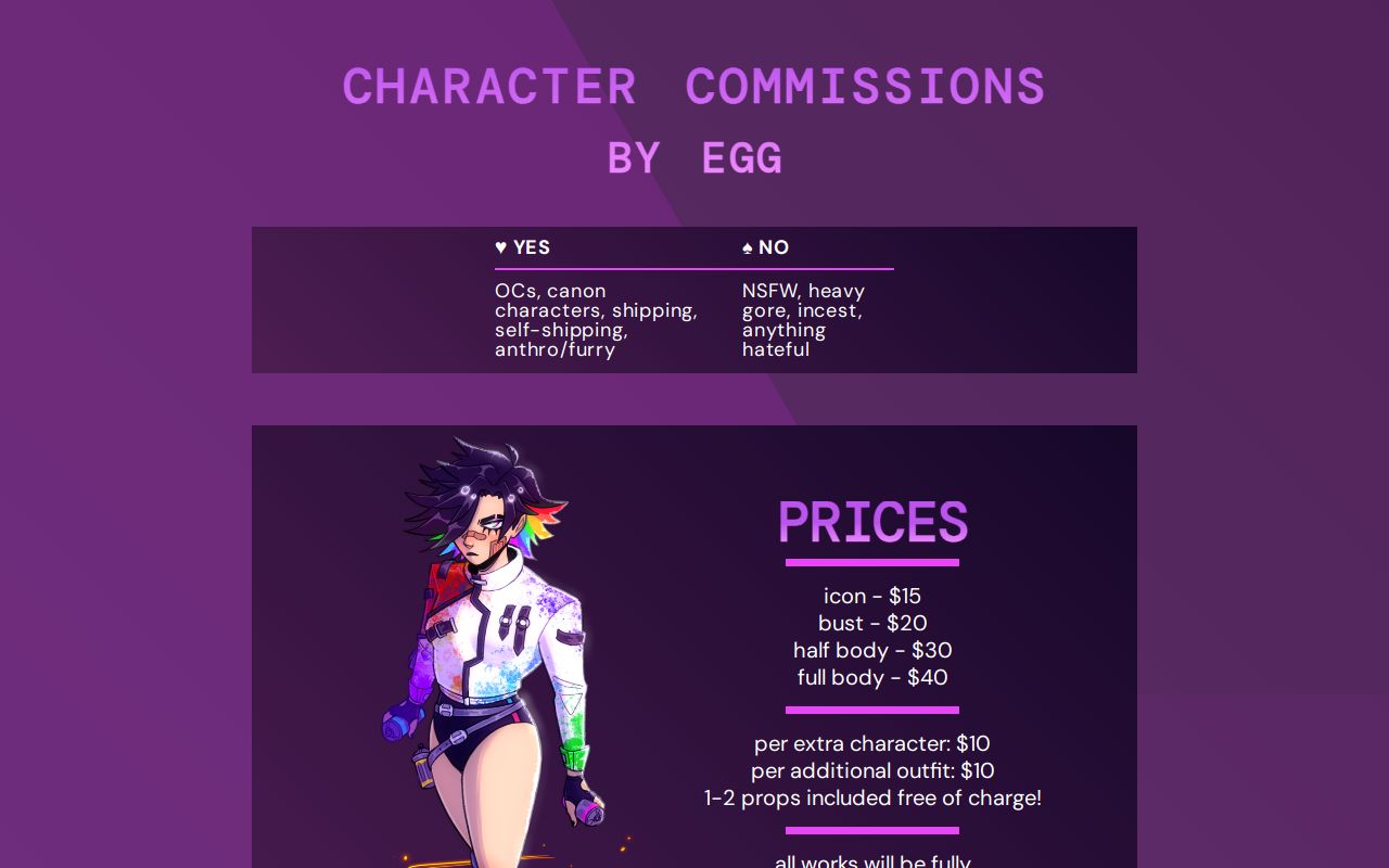 egg's character commissions